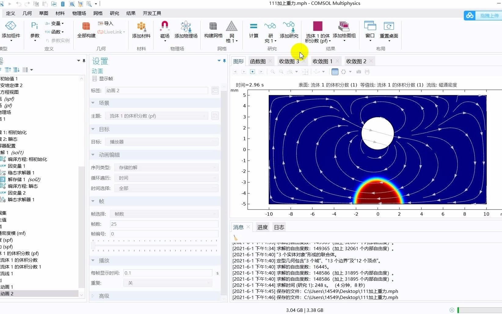2021.06.01 COMSOL 磁流体仿真 磁场旋转 磁流体扭动