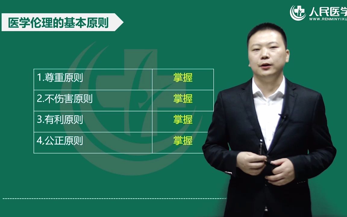 ...全科助理医师考试(一)医学人文-医学伦理学02 医学伦理学的基本原则