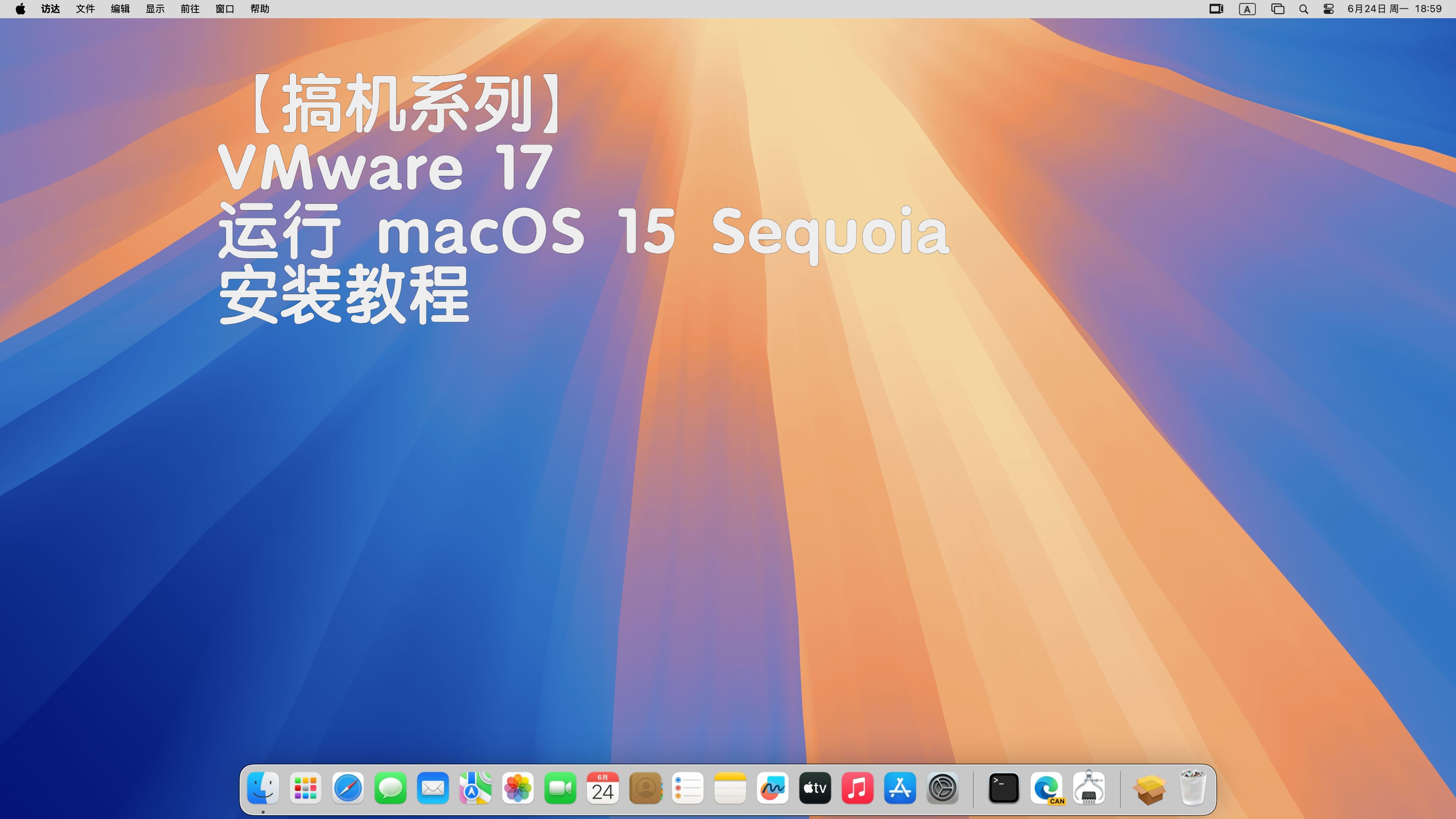 【搞机系列】 VMware 17 运行 macOS 15 Sequoia Beta 安装教程 包含...