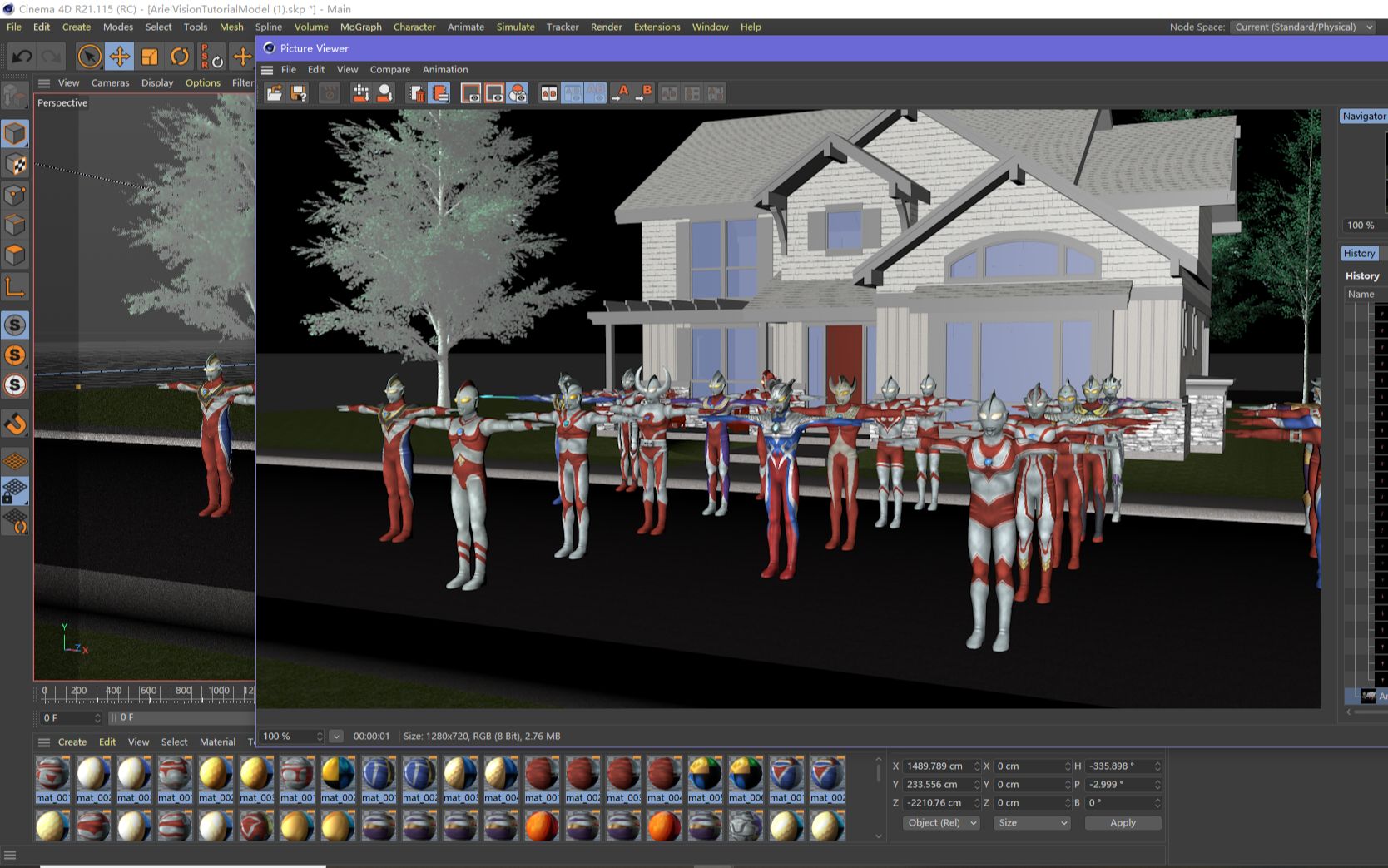 C4D奥特曼全角色模型素材绿幕别墅房子建筑SketchUp模型素材分享