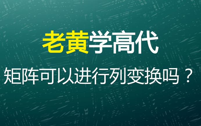 矩阵可以进行列变换吗?