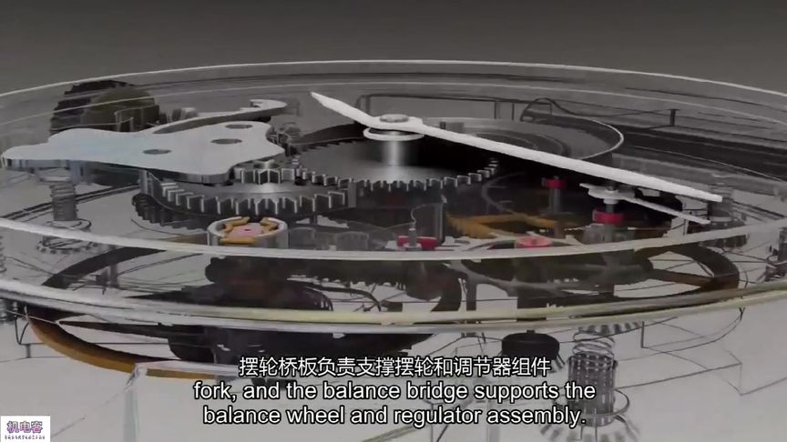3D展示机械手表工作原理,内部结构真是精妙,机械摆锤的设计高