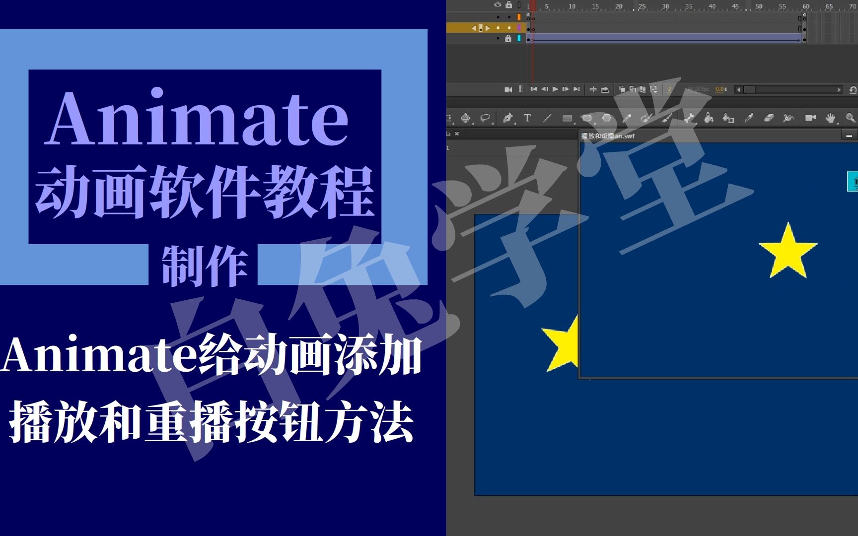 animate给动画添加播放和重播按钮方法