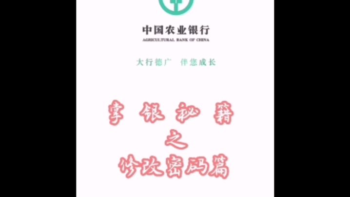农行掌银修改银行卡密码