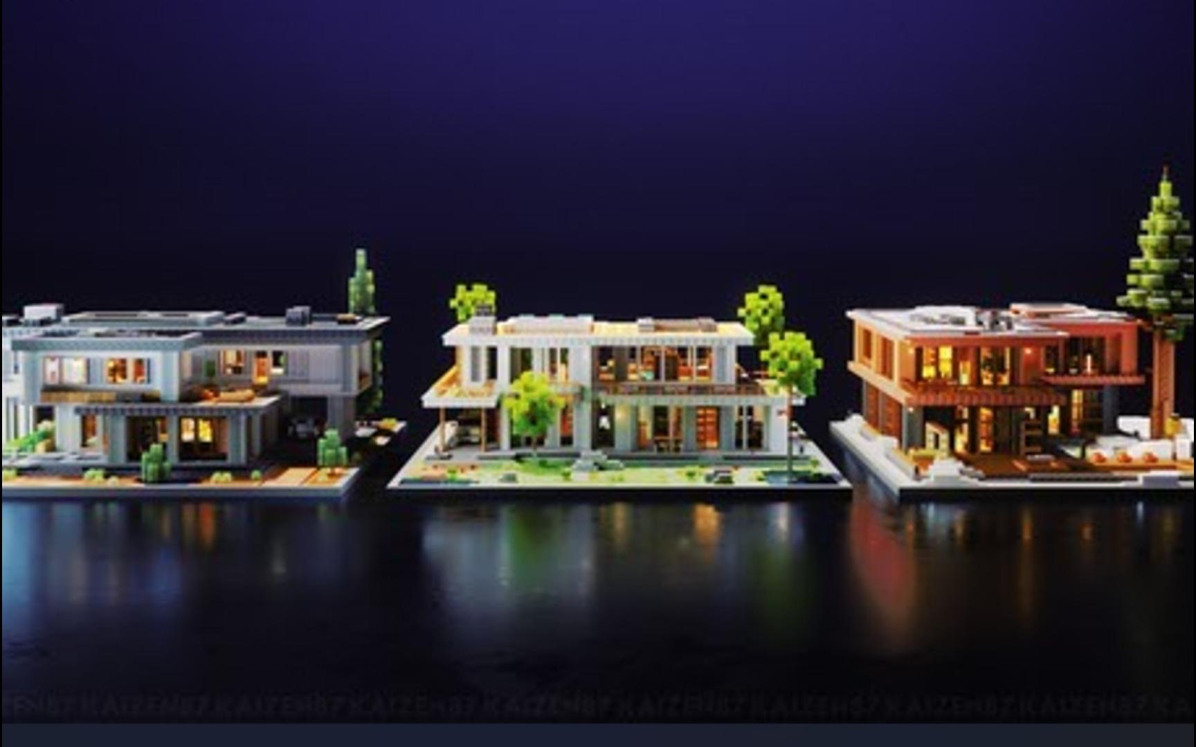 [地图分享]三座现代豪宅内有(创世神,投影)适用于建筑玩家和生存玩家_...