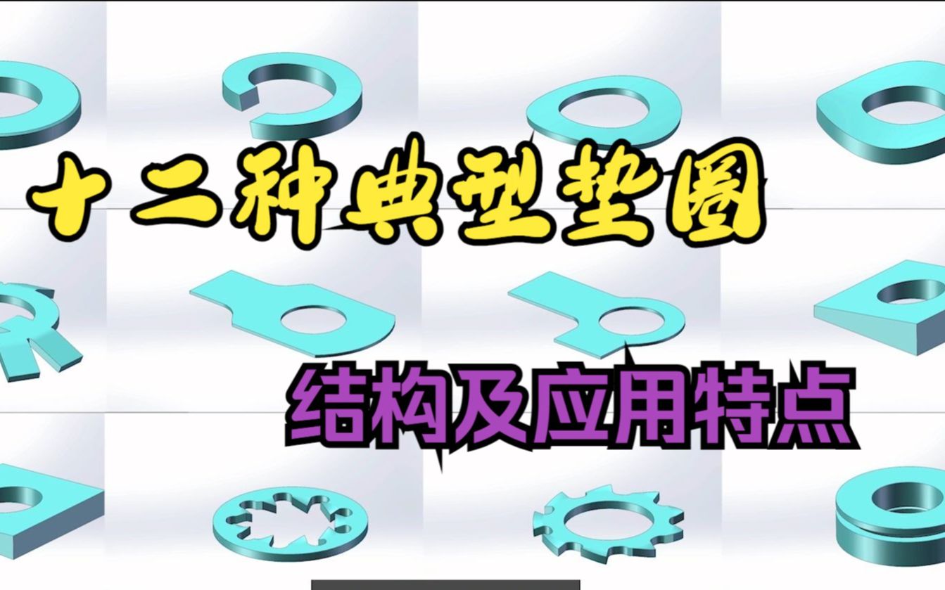 垫圈如何选用?十二种典型垫圈结构及应用特点,3D动画直观演
