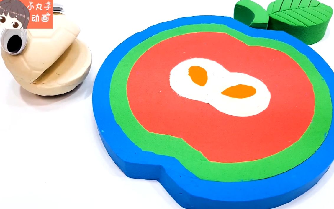 五颜六色太空土制作美味苹果