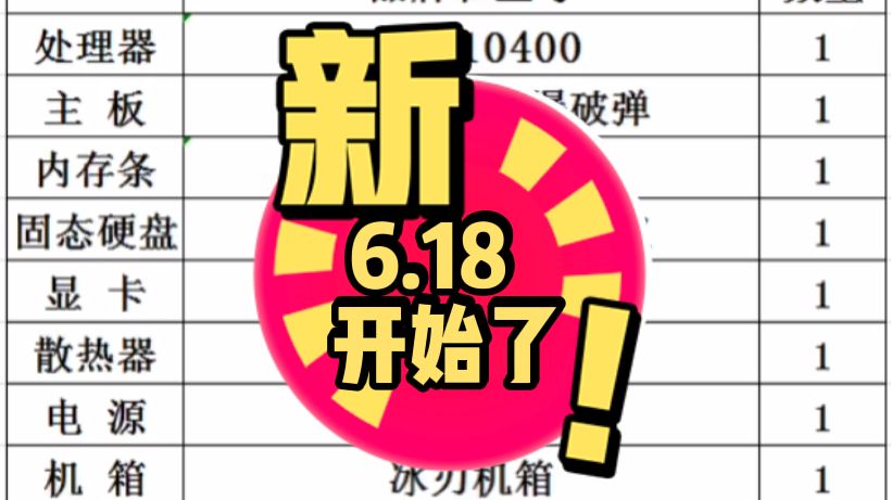 六月火热装机中今天推荐一款性价比主流配置,后期可以升级显卡