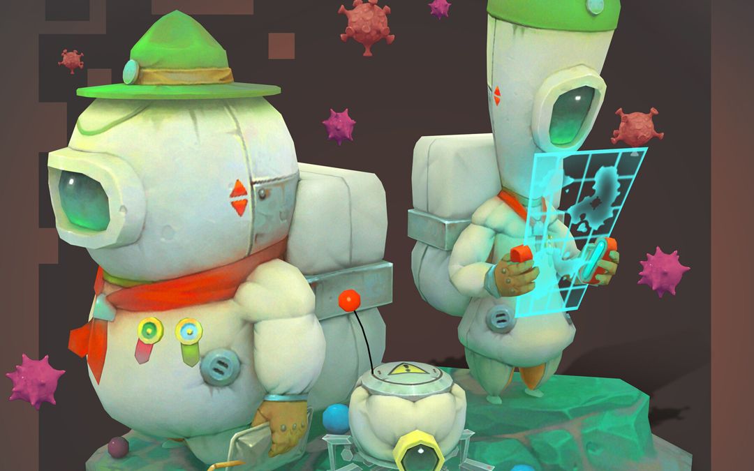 【3D max】游戏“外星人”建模演示,手绘低模制作过程演示