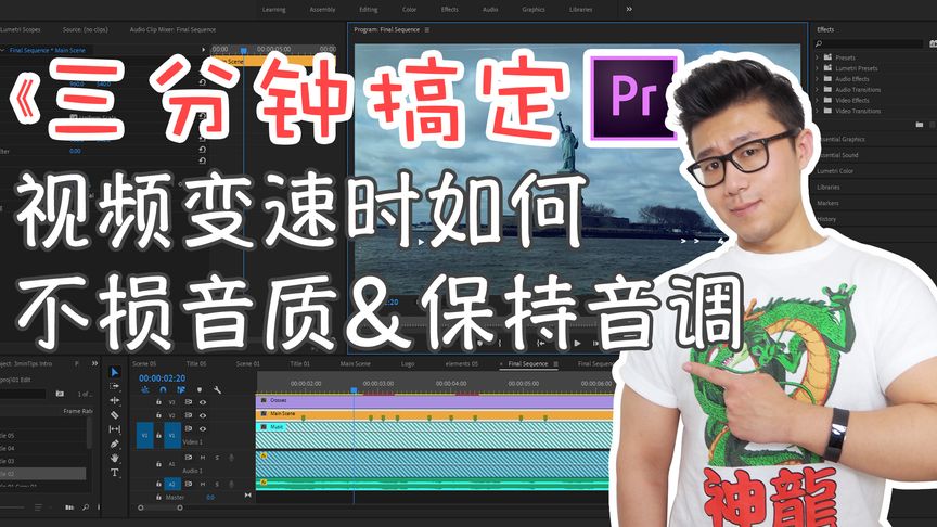 【PR教程】视频变速时如何不损音质&保持音调不变