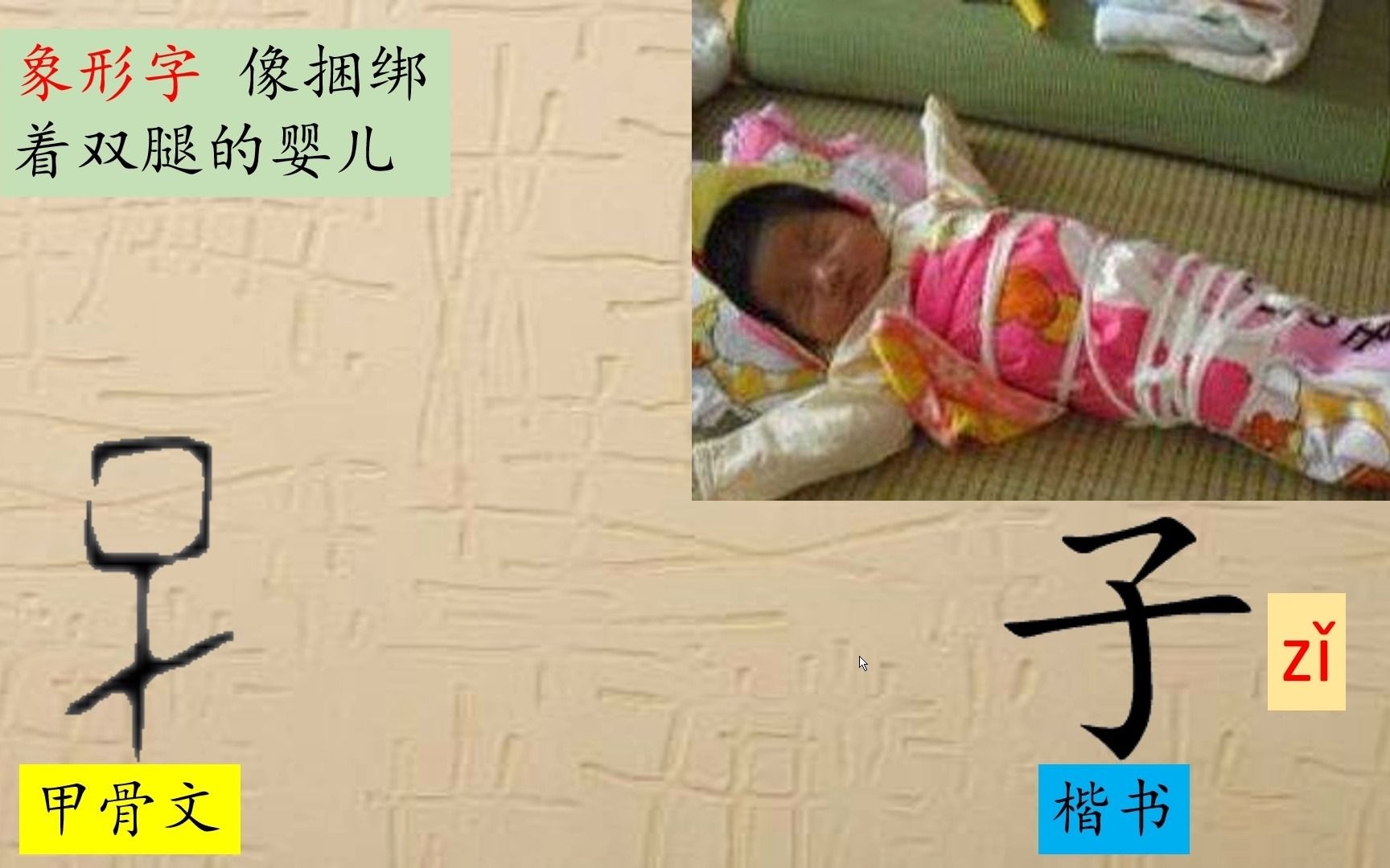 99、子,婴儿时你被绑过双腿吗?,汉字演变,汉字,趣味识字,象形字,甲骨文...