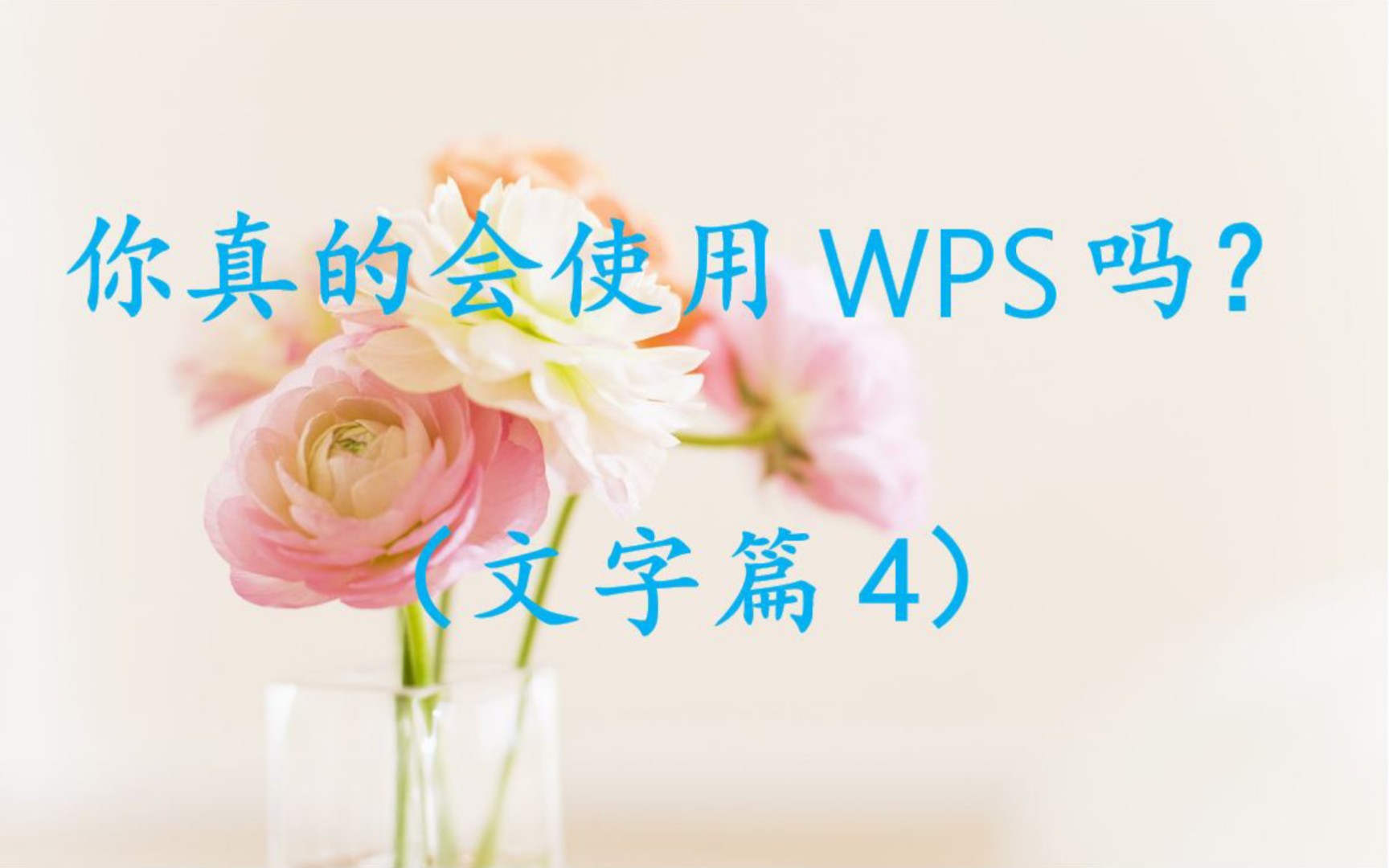 你真的会使用WPS吗?(文字篇4)