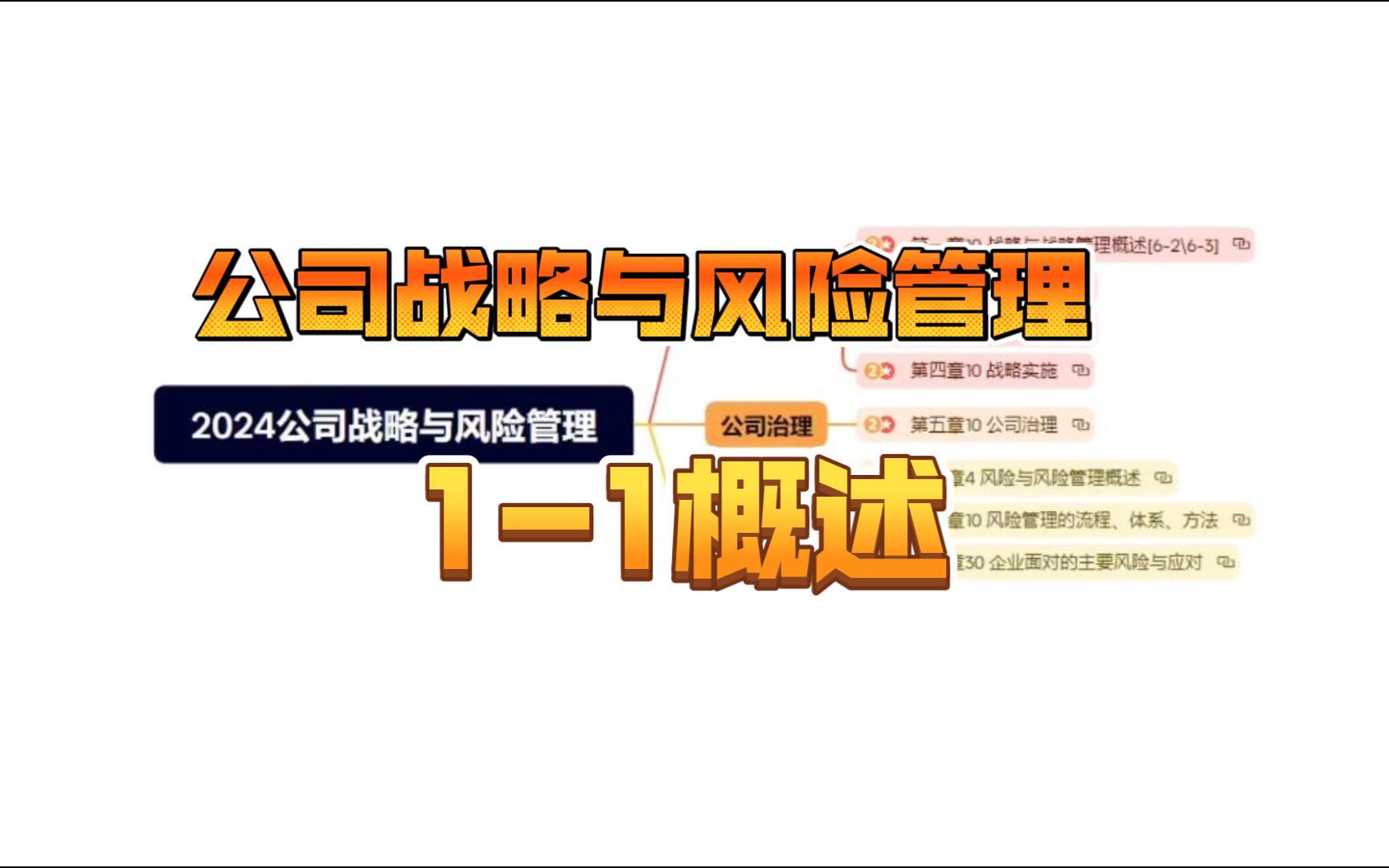 公司战略与风险管理——1-1-1公司战略概述