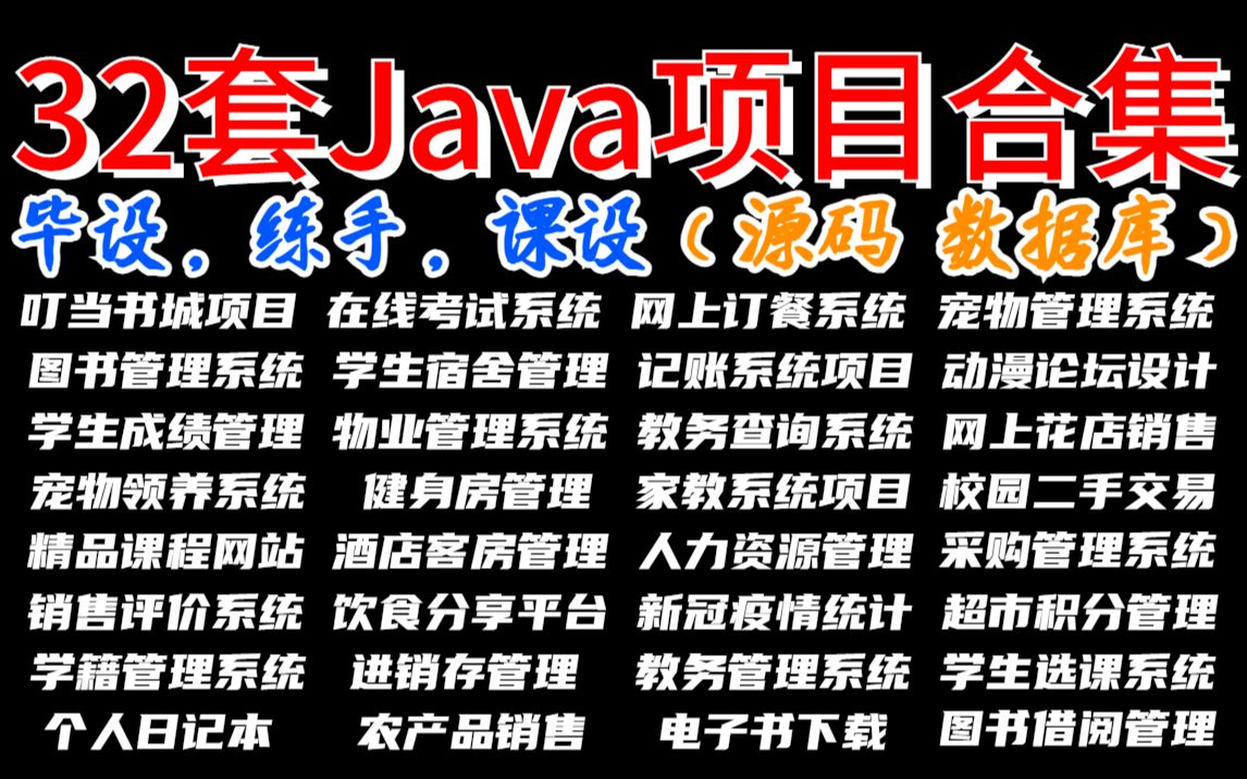 ...(附源码,数据库,部署文档)-随意挑选,满足你的各种需求-Java毕业设计-...