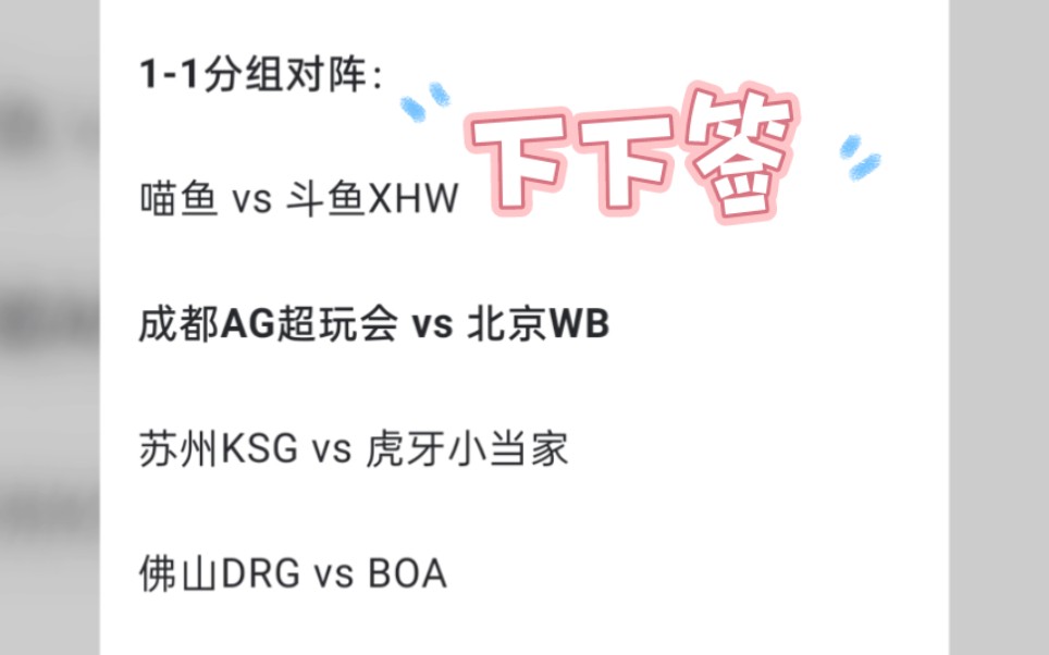 KPL瑞士轮第三轮分组情况,天要亡我AG_王者荣耀