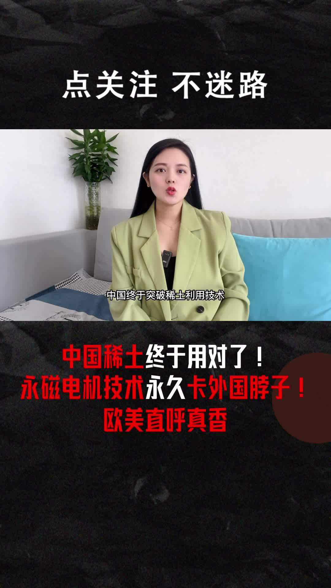 .稀土终于用对了!永磁电机技术永久卡外国脖子!#中国.