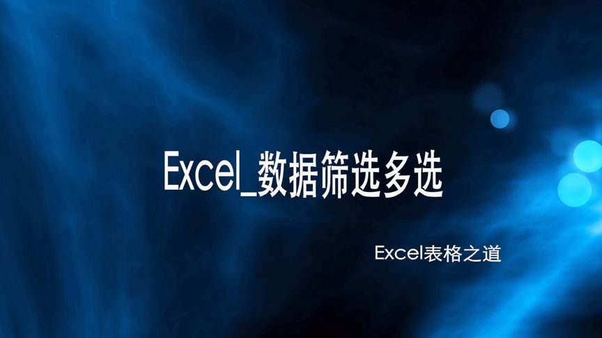 Excel_数据筛选多选