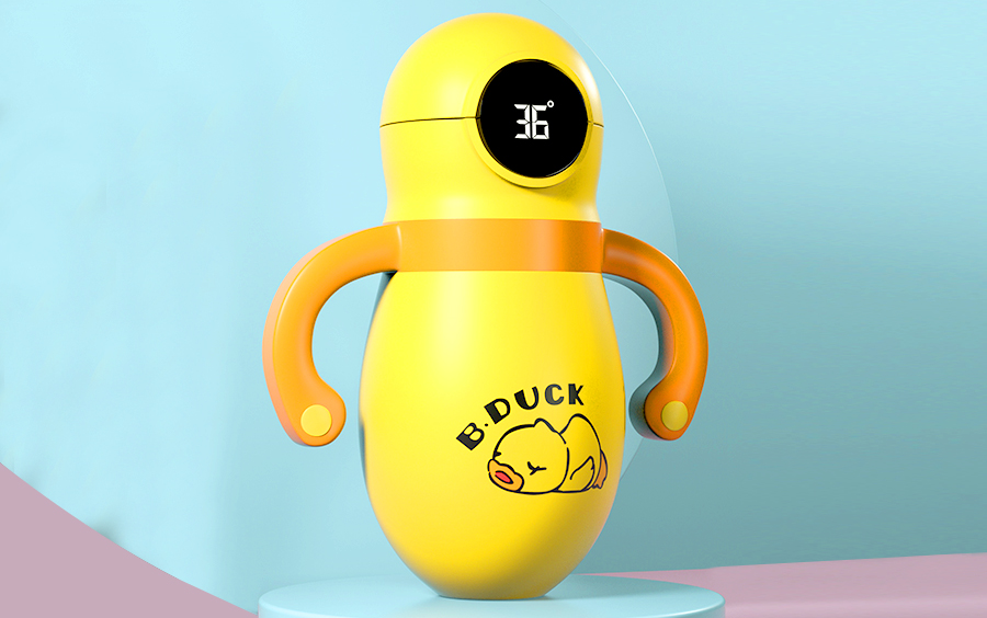 【C4D教程】B.DUCK儿童保温杯奶瓶C4D建模渲染案例电商商业案例...