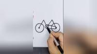 用字母M画自行车