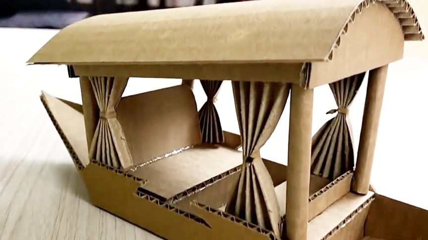 纸箱废品利用,手工达人教你如何DIY制作漂亮的船只