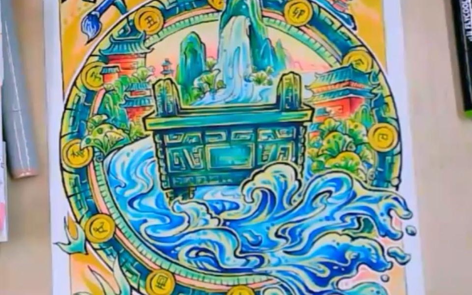视觉传达考研手绘【华夏非遗】传统文化类万能模板