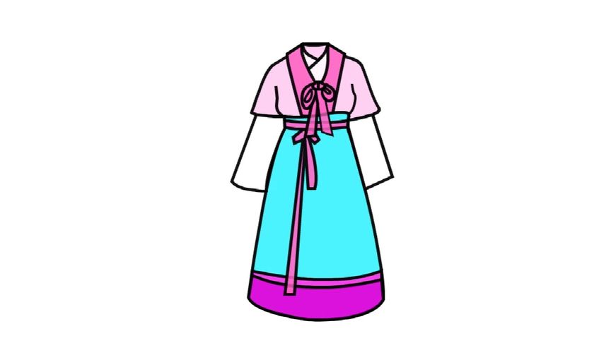 古代衣服简笔画教程,教小朋友如何画汉服,儿童幼儿学绘画美术