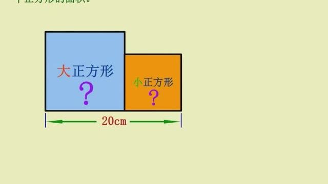 小学奥数动画版:大小正方形求面积,让你看的更清楚!