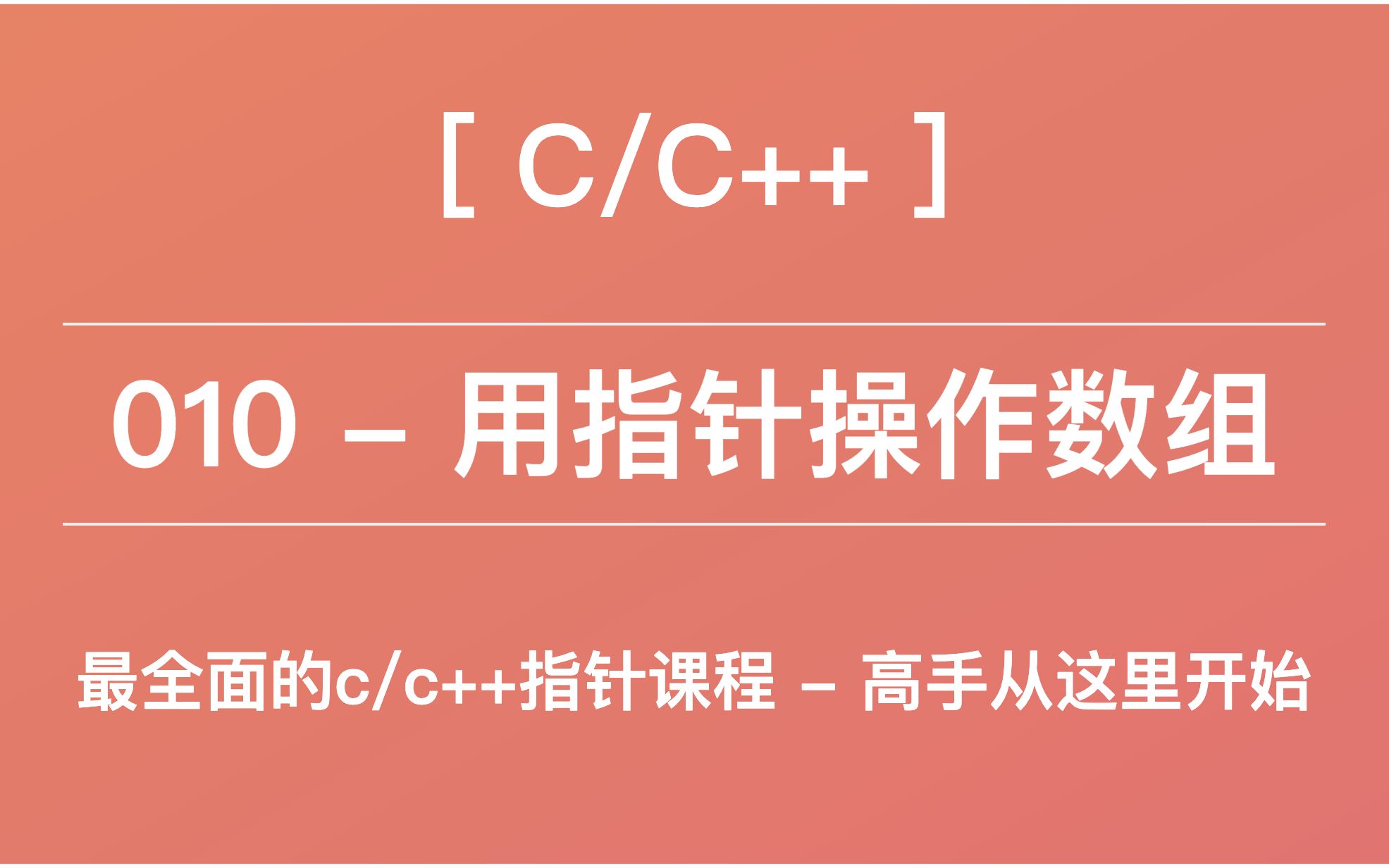 010-用指针操作数组