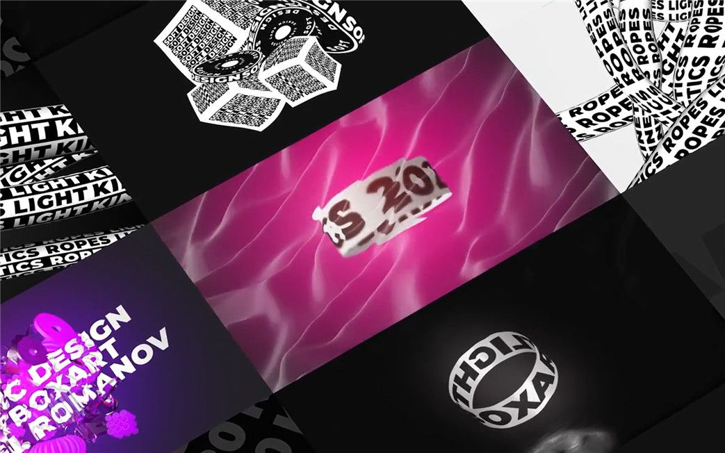 AE模板:抽象液体大胆动力学文字排版海报GIF无缝循环模板包