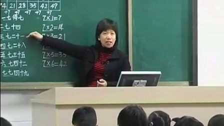 小学二年级数学微课示范教学片段视频《7的乘法口诀》(讲授类)