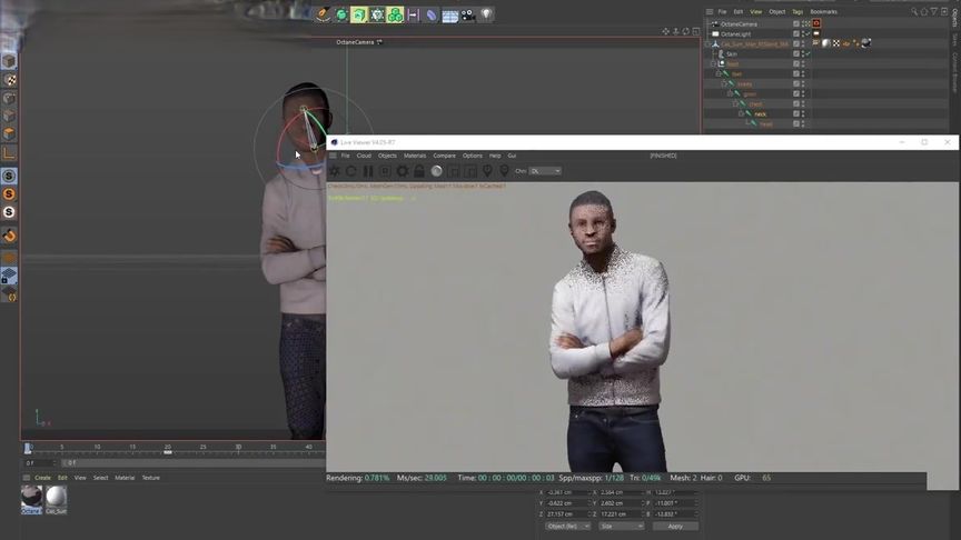 【C4D教程】如何重新摆姿势或对3D扫描的人物进行动画处理