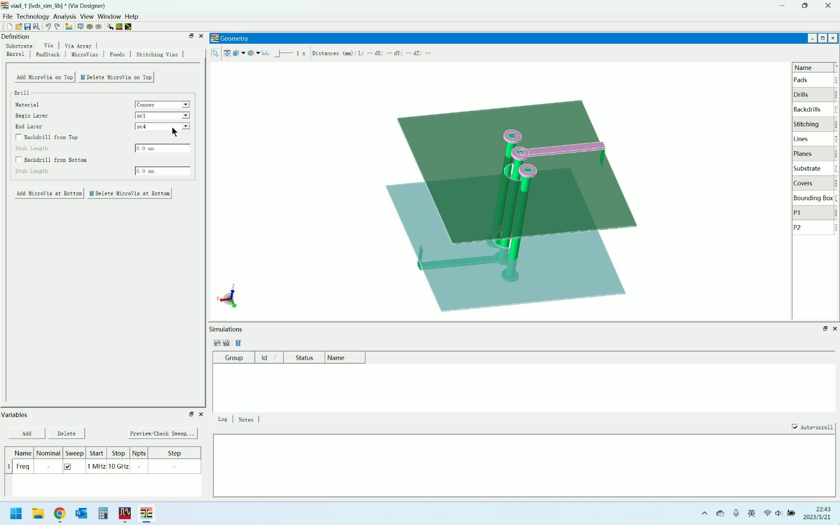 ADS通道仿真(前仿)教程——第二部分(VIA Designer设计过孔)