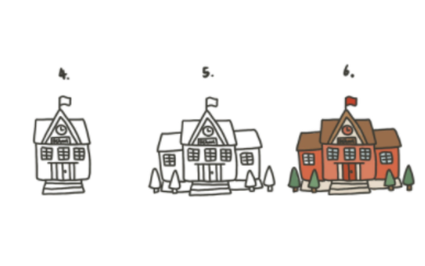 【简笔画】如何画学校