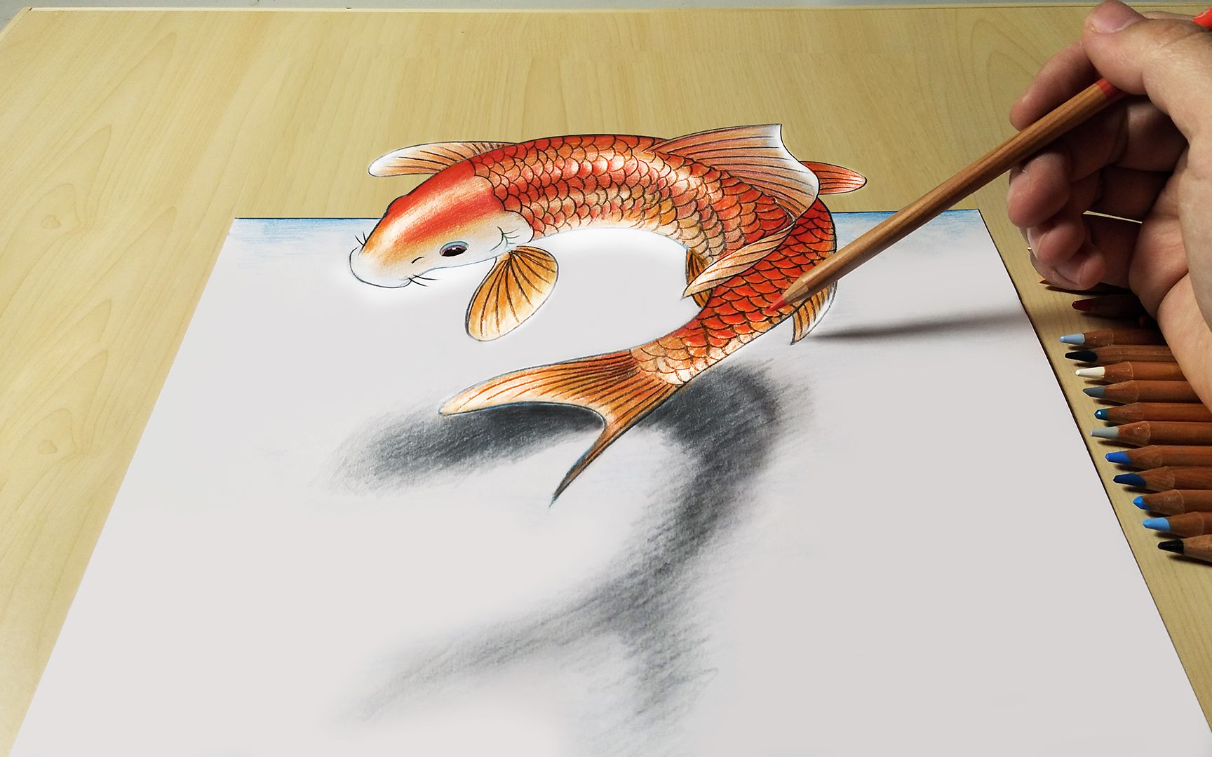 立体画大金鱼,2020年年有鱼