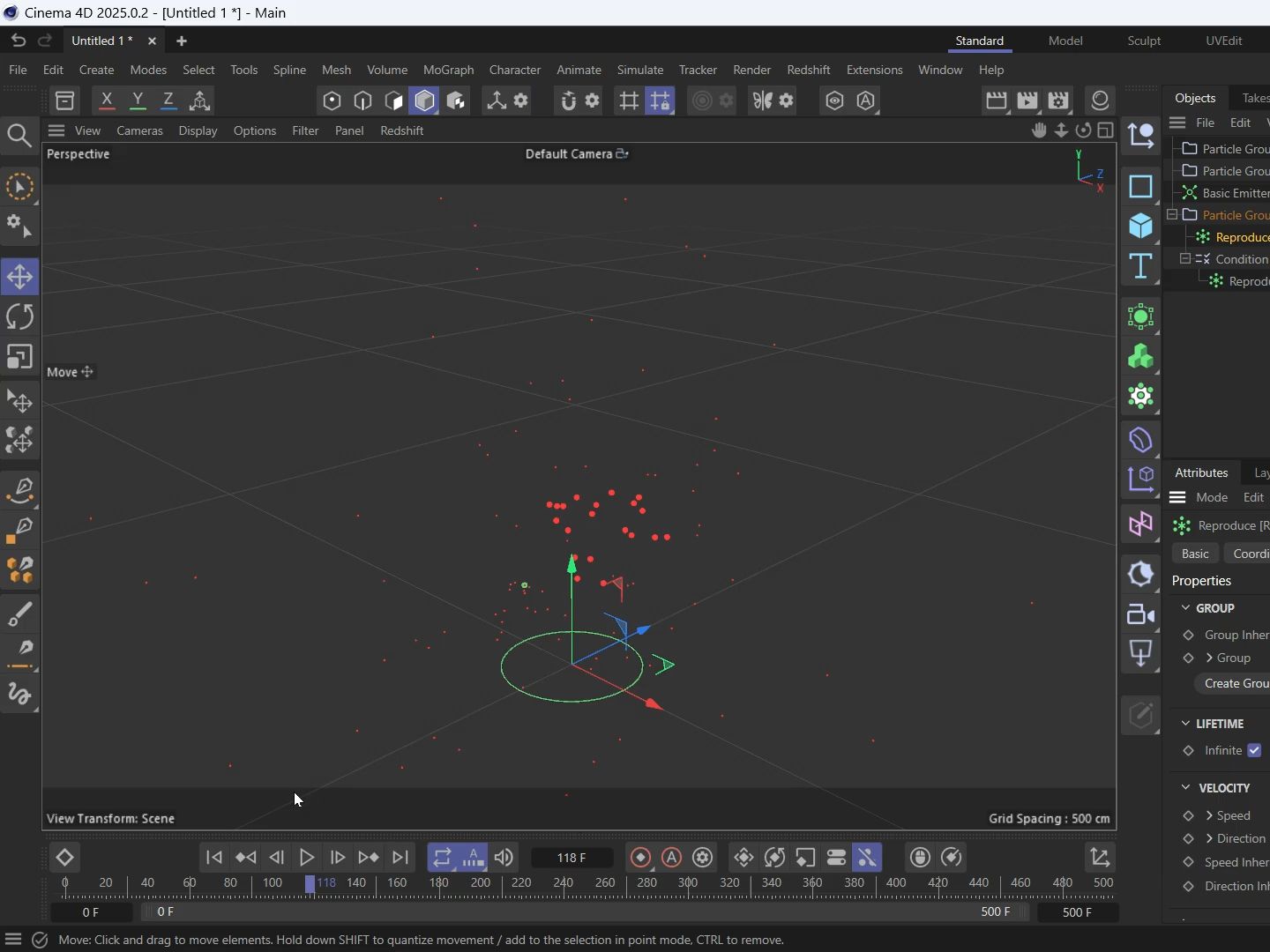 C4D_在 Cinema 4D 2025 中使用复制发射器制作烟花