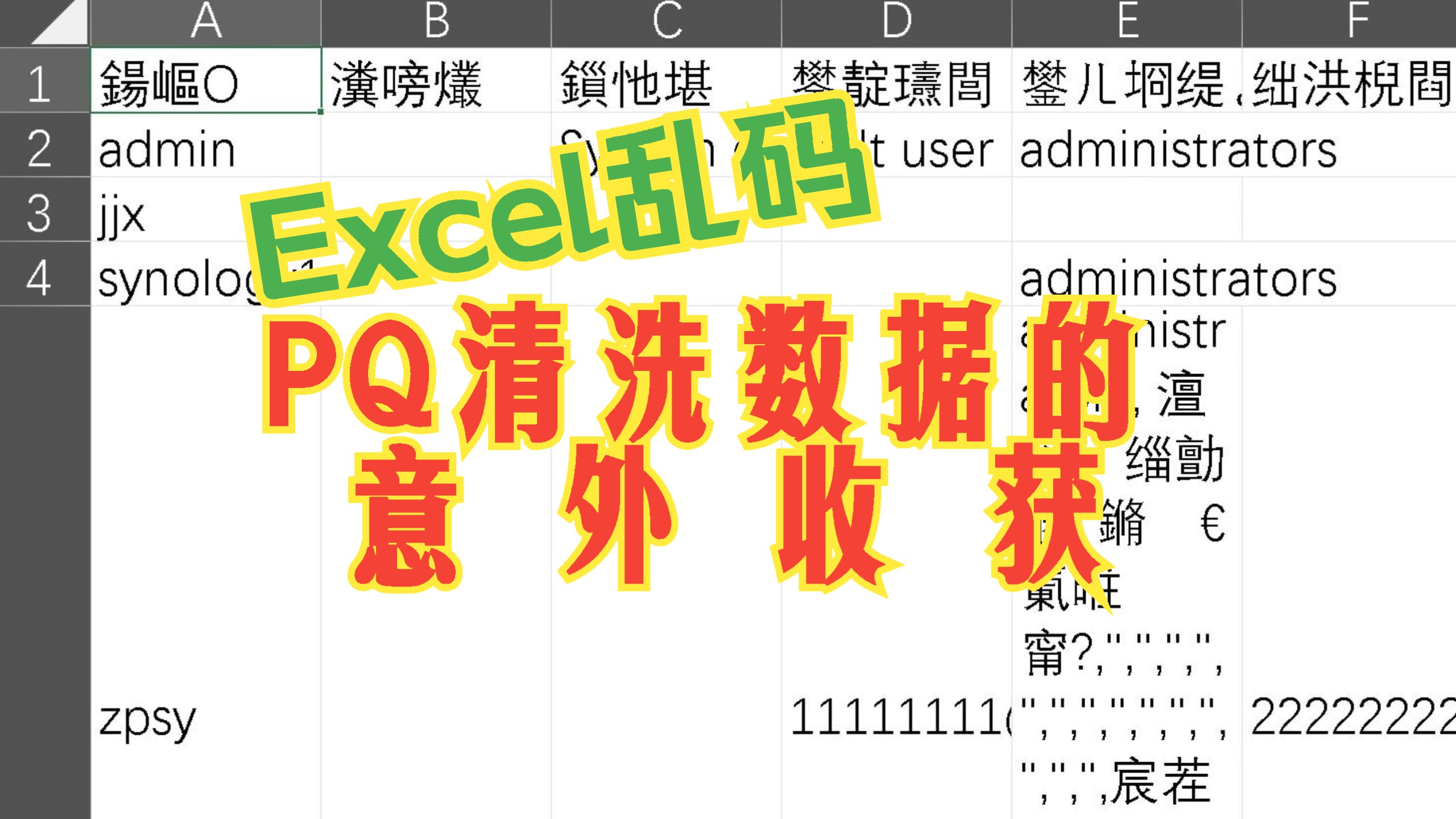 Excel乱码解决-PQ清洗数据的意外收获