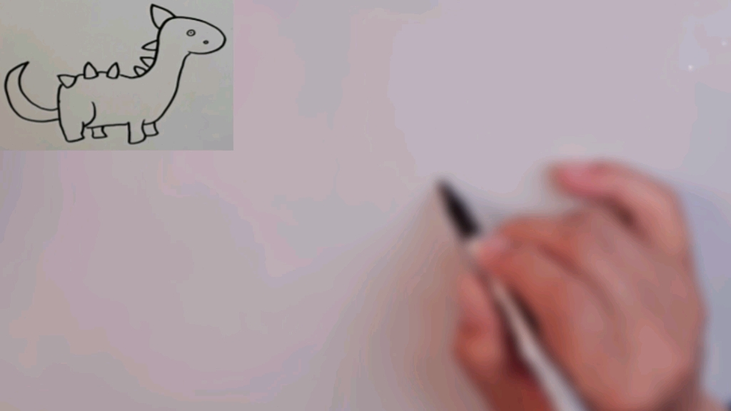 今天画一只小恐龙 小朋友们一起画