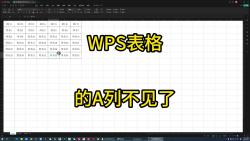 7-9WPS表格的A列不见了