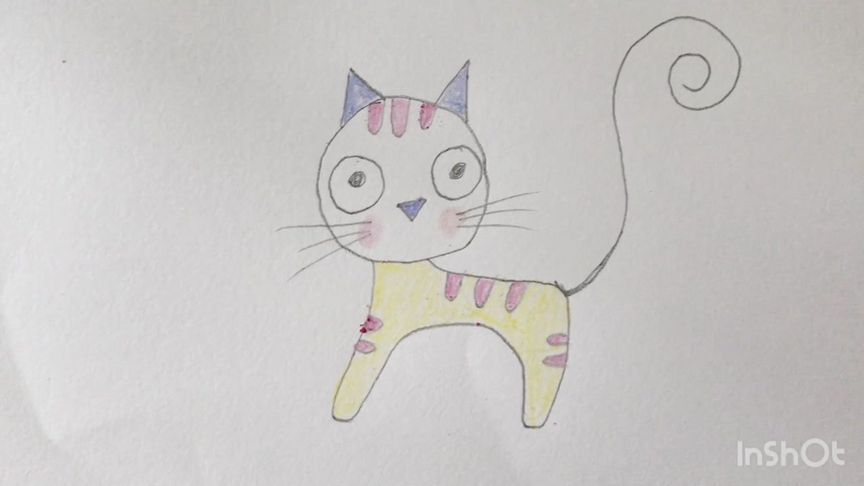 小猫简笔画,找到了让宝宝安心画画的法子