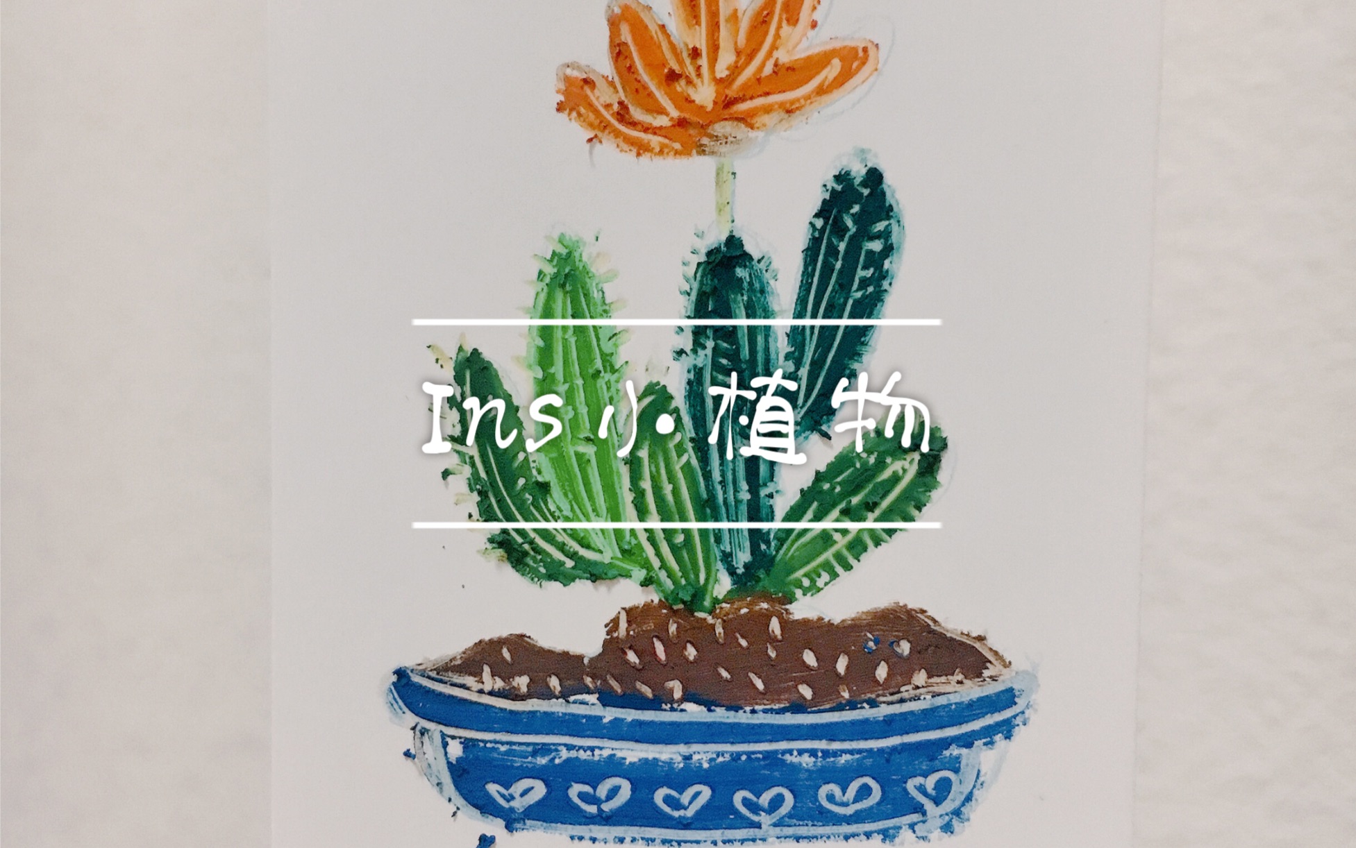 油画棒ins小植物画法初学教程超简单一学就会