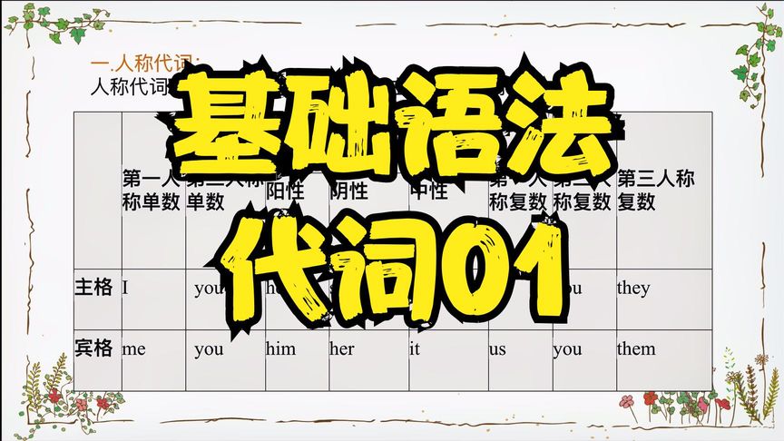 人称代词,主格宾格如何区分?基础语法每天一节