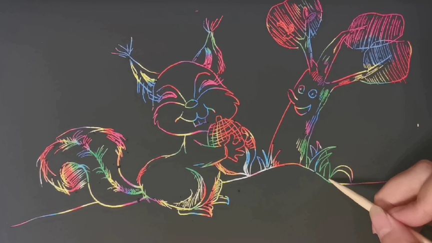 创意儿童简笔画,可爱松鼠的简笔画,赶紧收藏和孩子一起画吧