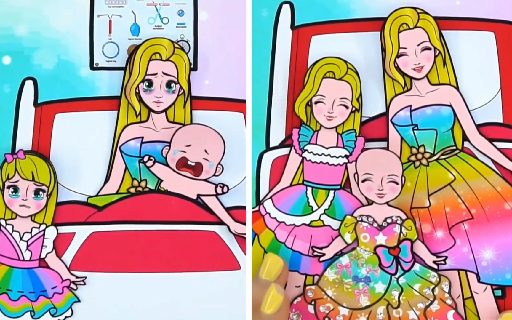 剪纸动画:姐姐和光头妹妹的故事,结局太美好了!