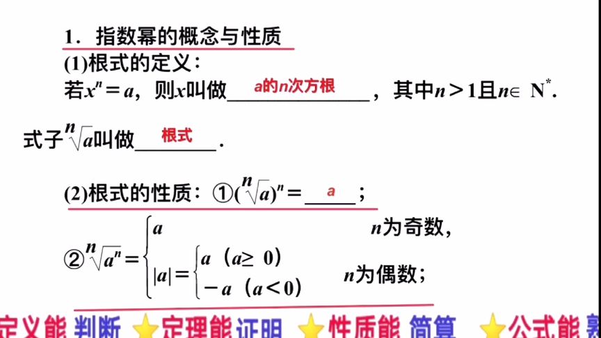 指数幂的概念与性质及指数函数适合(高一高二复习和新高一预科)
