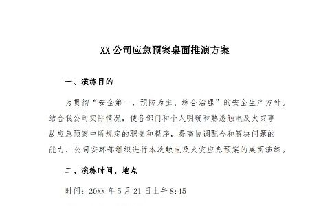 【桌面演练】【火灾】消防应急预案桌面推演模板