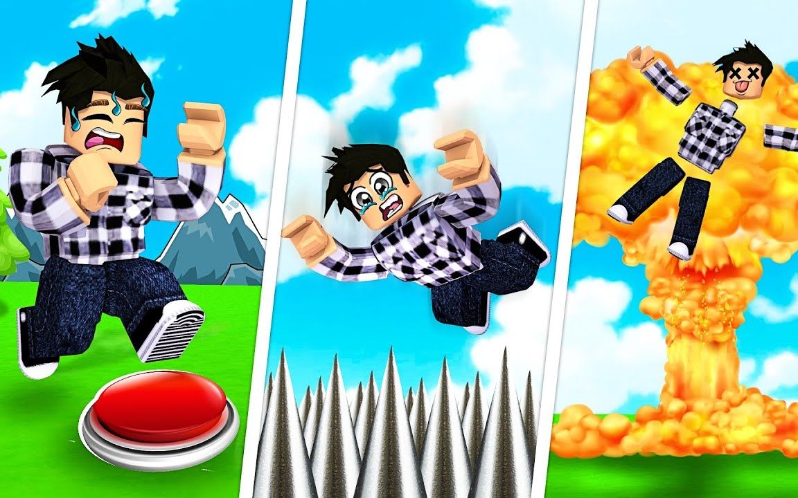 Roblox作死模拟器:坐热气球升天!木棍抢劫银行!小飞象解说