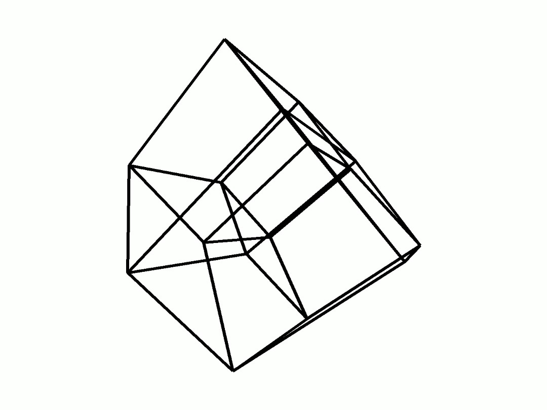 四维超立方体旋转五分钟。