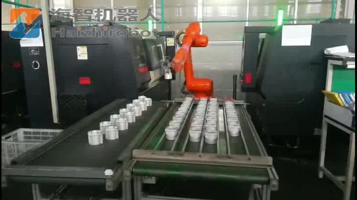 数控车床上下料机器人视频 自动车床机械手视频 数控机器人车床 六轴...
