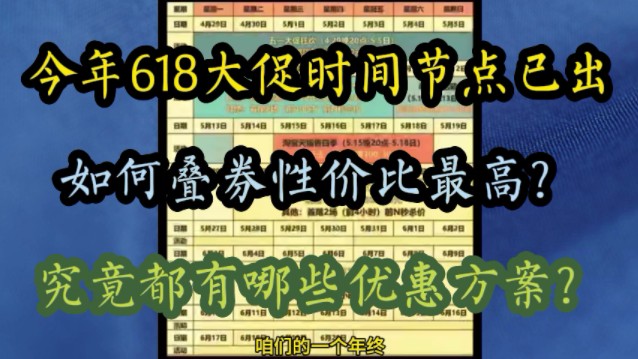 【满减攻略】今年618大促时间节点已出!如何叠券性价比最高?究竟都...