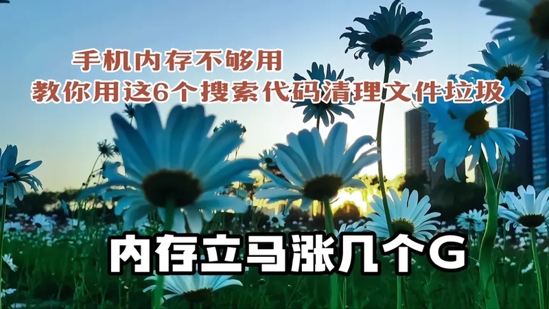手机内存不够用,教你用这6个搜索代码清理文件垃圾,立马涨几个G
